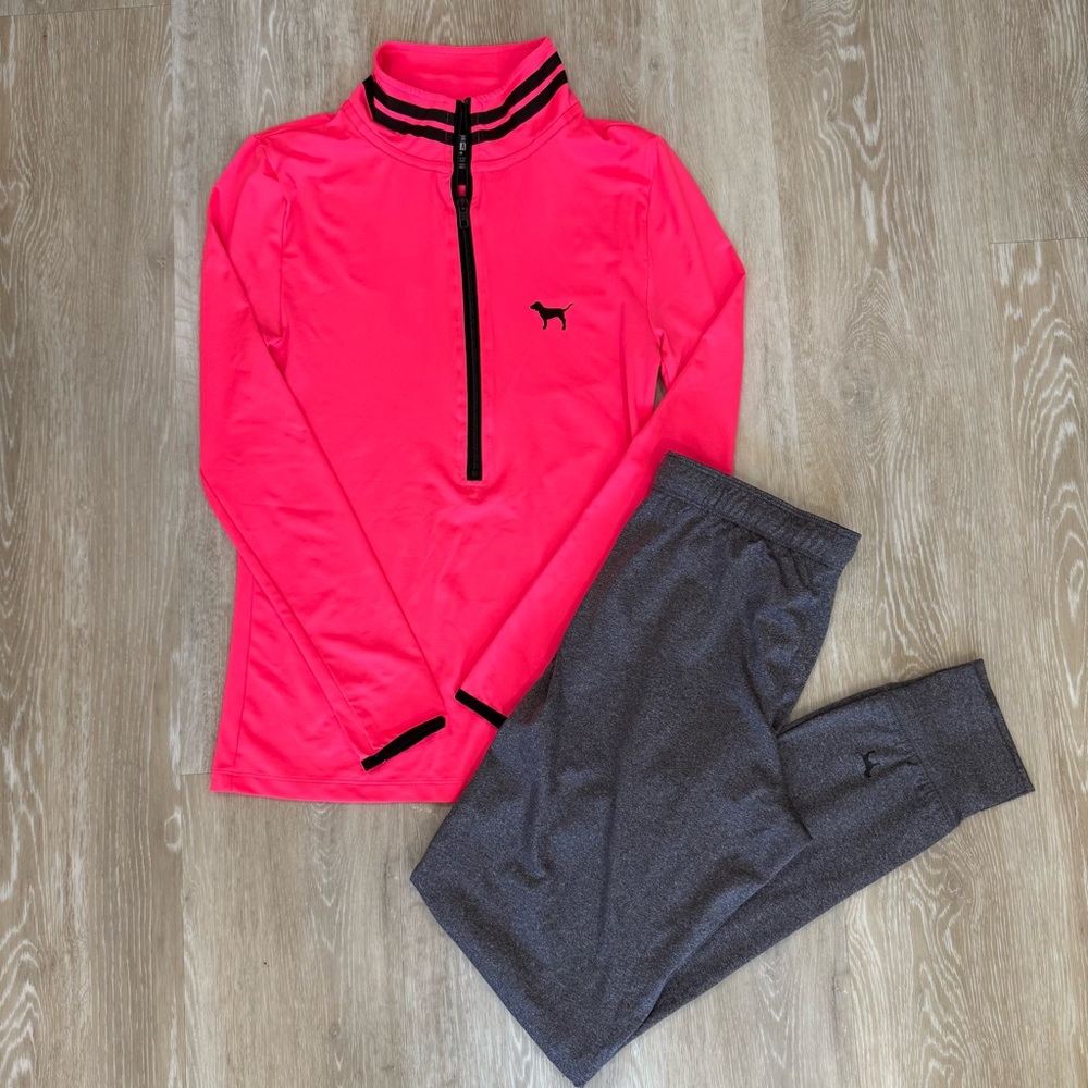 Pink Ultimate Victoria's Secret Neon Pink Quarter-Zip… - Gem